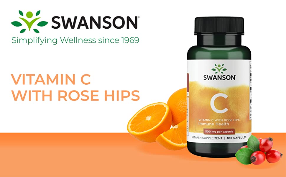 Swanson Vitamin C With Rose Hips 1000MG 90 Caps | Shopee Philippines