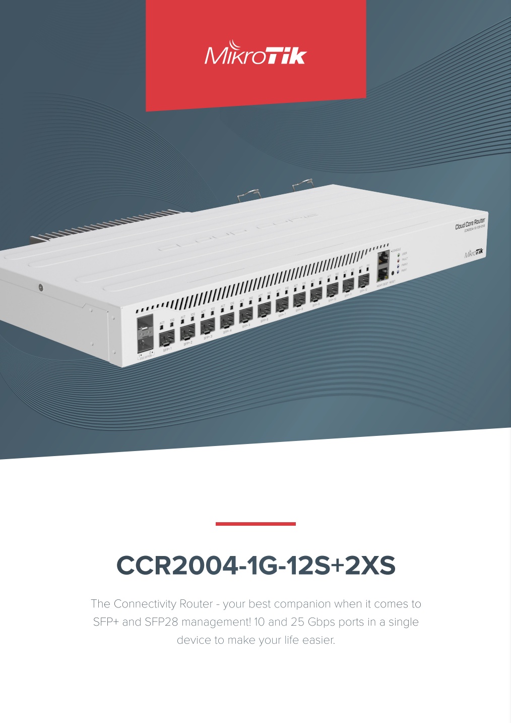 MikroTik CCR2004-1G-12S+2XS - Quadcore 4GB RAM Router w/ 12x 10G SFP+ ...