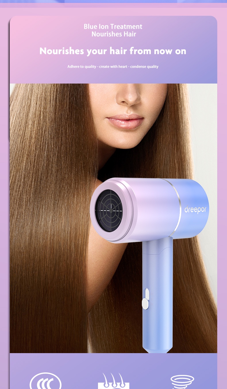 Dreepor Homie Professional Blower Hair Dryer Foldable Electric Hair ...
