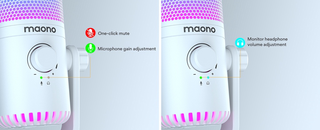 Maono DM30/DGM20 USB Gaming Microphone RGB MIic USB Condenser Mic with ...