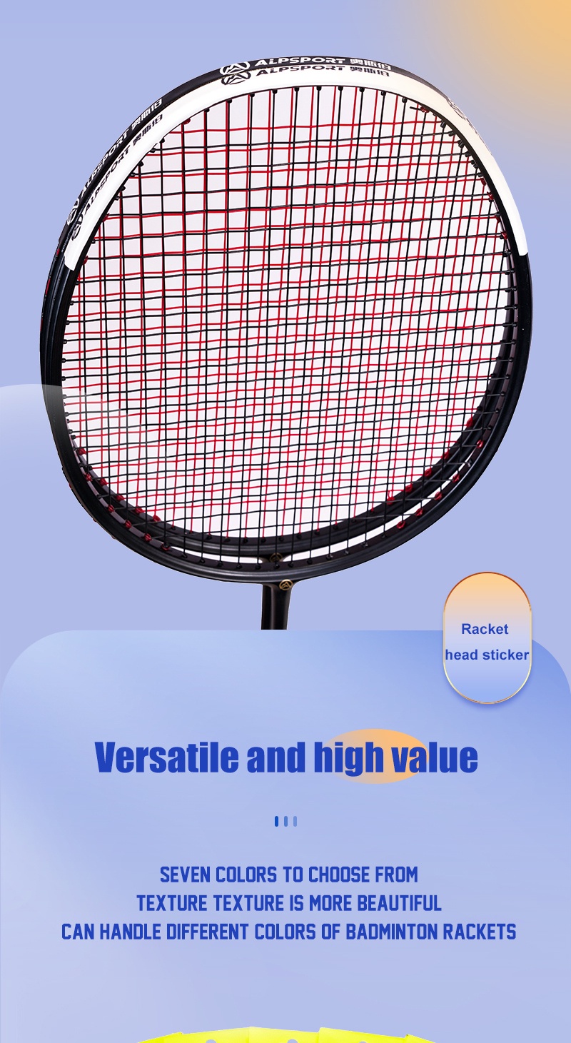 Alpsport Pkt Racket Head Sticker For Badminton Net Feather Frame Border ...