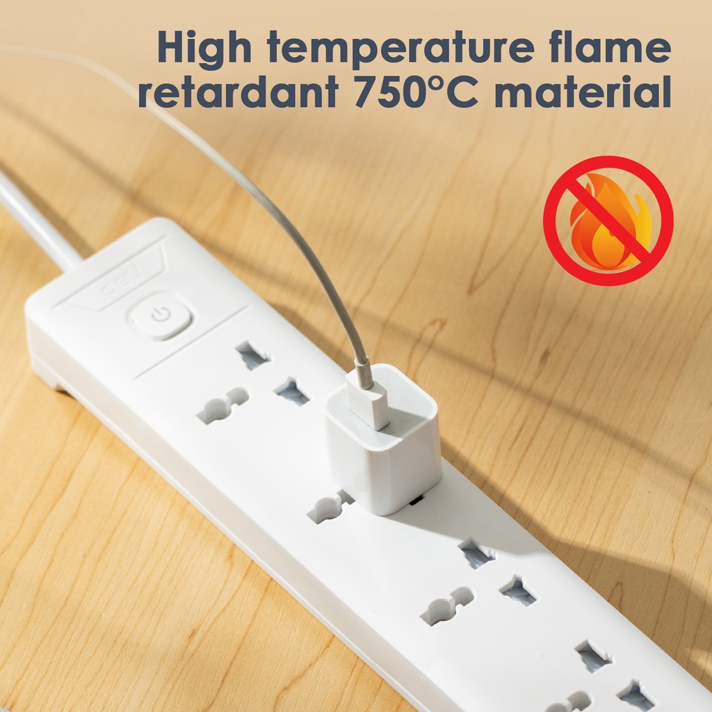 Deli Vusign Power Strip Electric Socket Extension 6 Gang Universal 3M ...