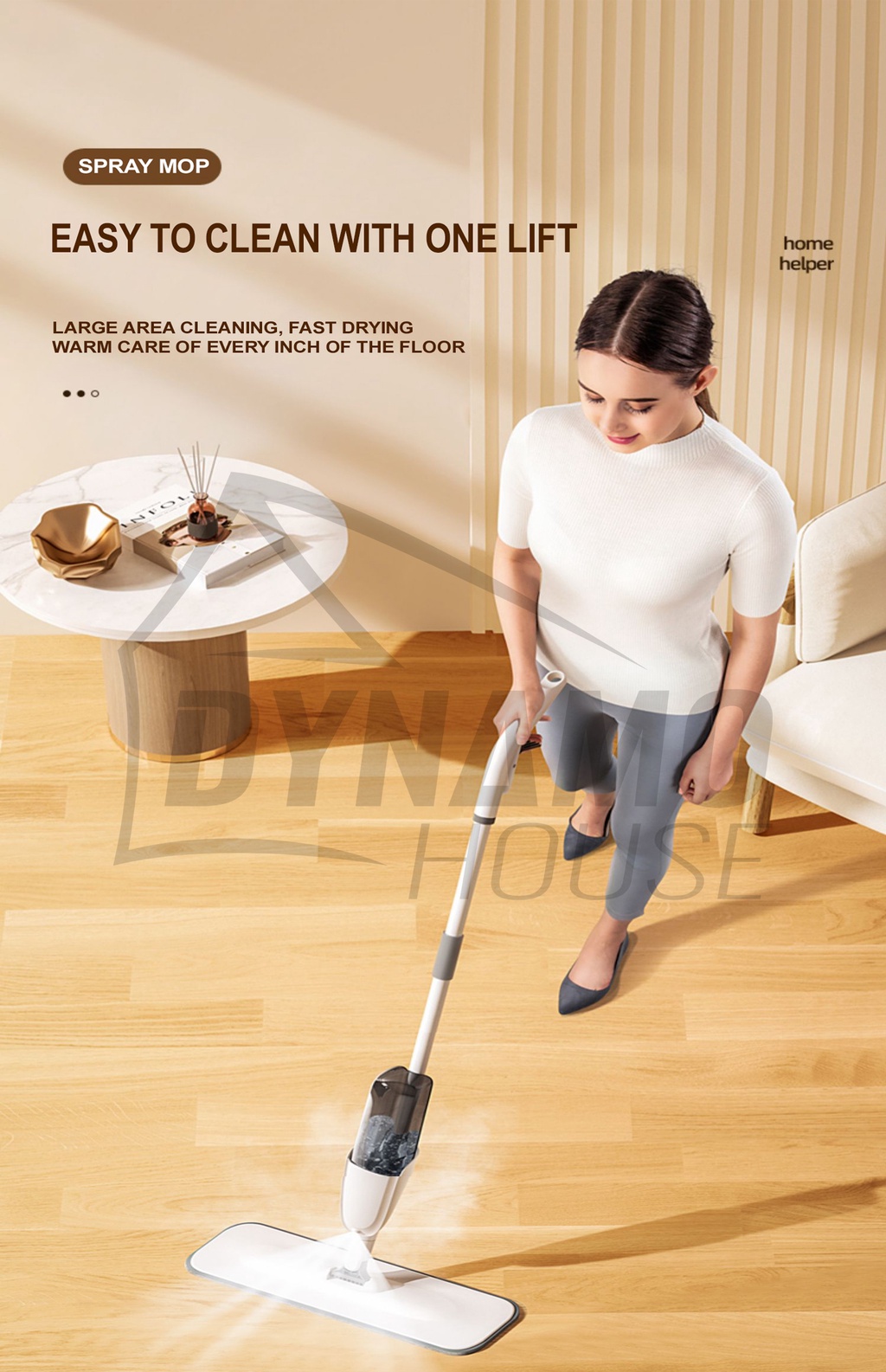 Spray Mop 360 Degrees With Spinner Head Flat Floor Cleaner Microfiber ...