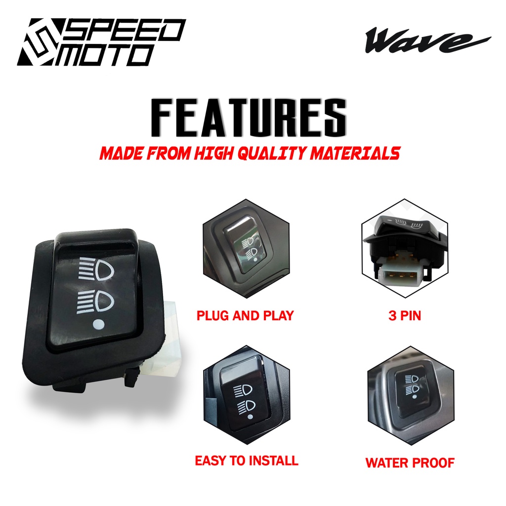 SPEEDMOTO HONDA TRI-SWITCH TRI WAY SWITCH AND HI/LOW LIGHT SWITCH SMALL ...