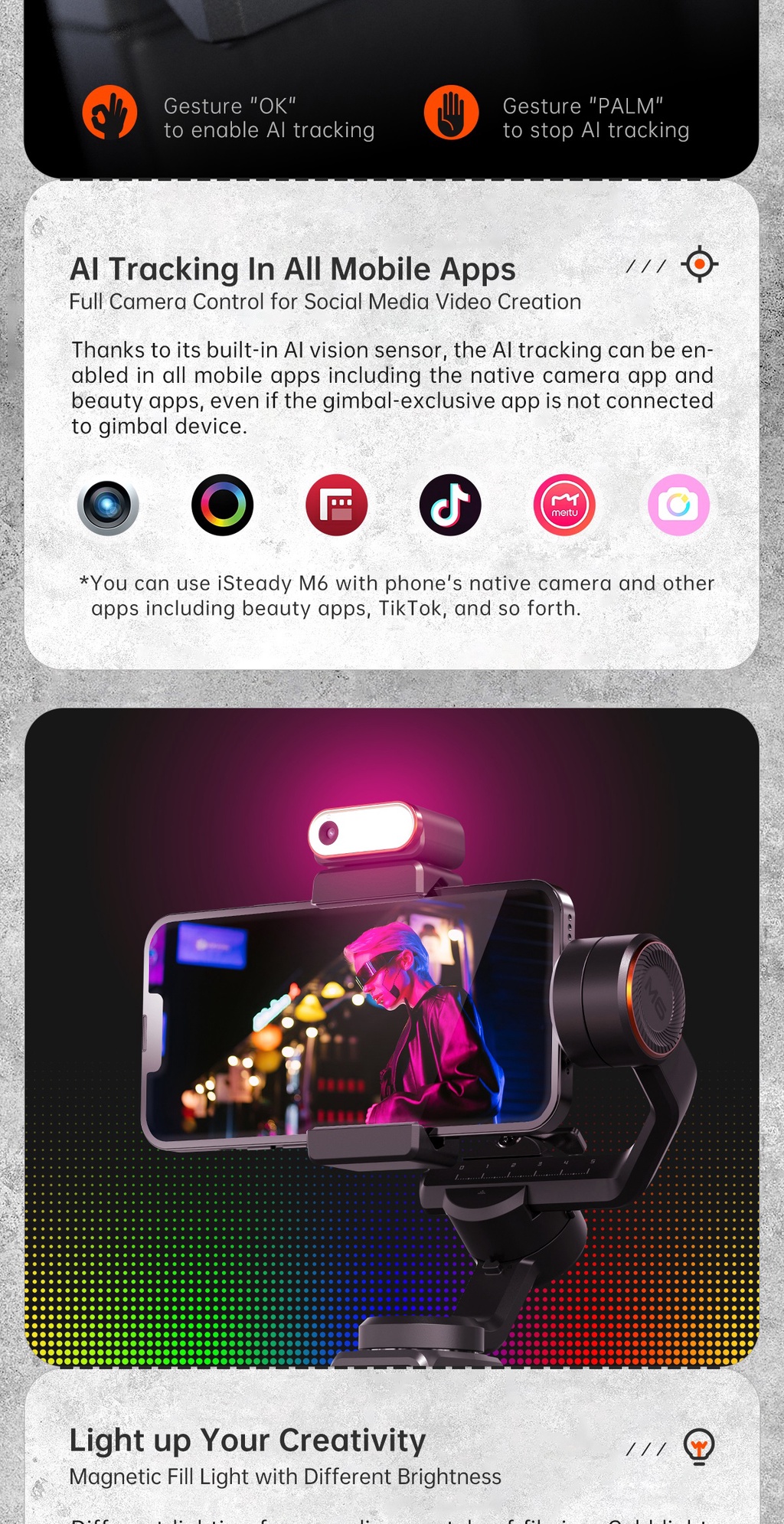 Hohem iSteady M6 Handheld Gimbal Stabilizer Selfie Tripod for ...