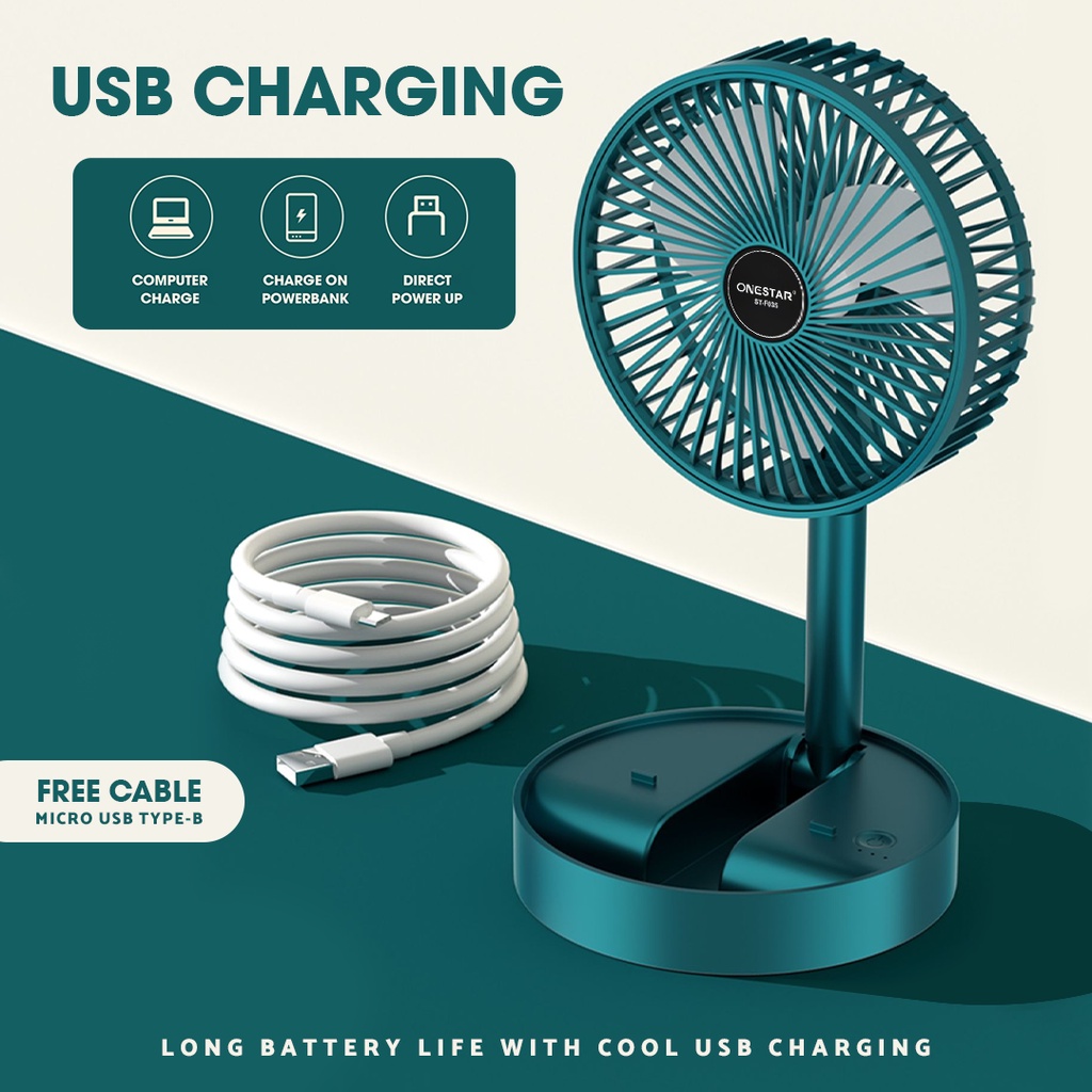 NSS Portable FOLDABLE DESK FAN USB CHARGING RECHARGEABLE Folding ...