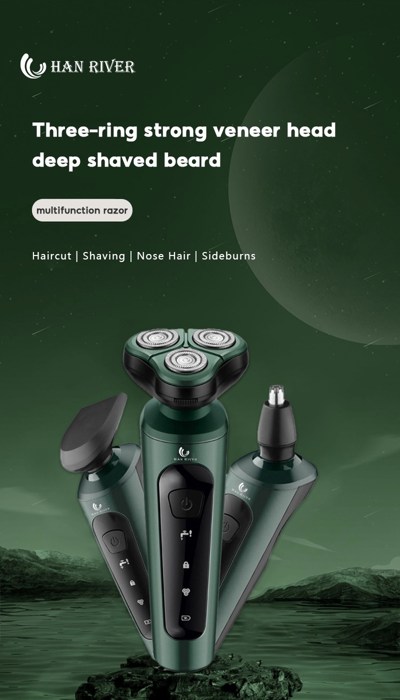 HAN RIVER Shaver 3D Float Razor USB Rechargeable Shaver For Man Green ...