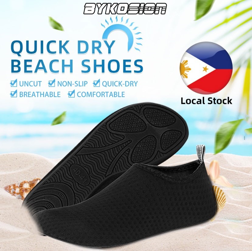 BYKOSION Aqua Shoes Unisex Summer Rubber Beach Shoes Solid Color Quick ...
