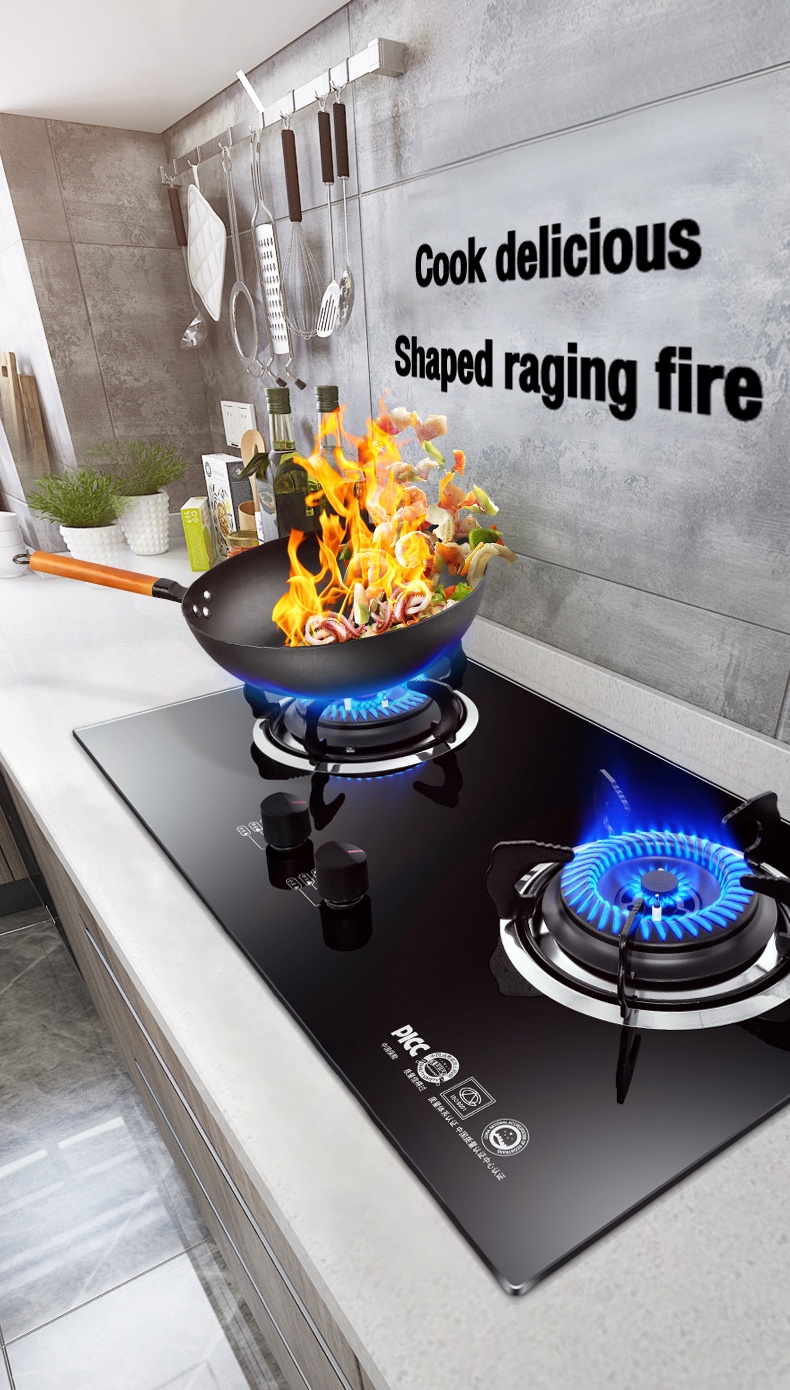 IKER double-head gas stove embedded desktop dual-purpose stove (gas ...