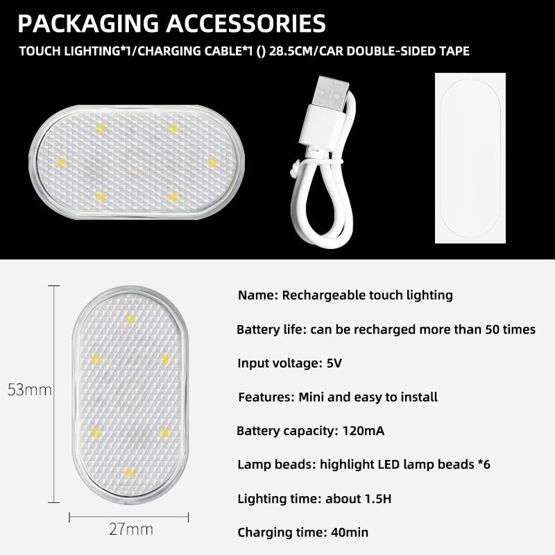 Car LED Lights/Stickers-Lights Wireless Interior Light Auto Roof ...