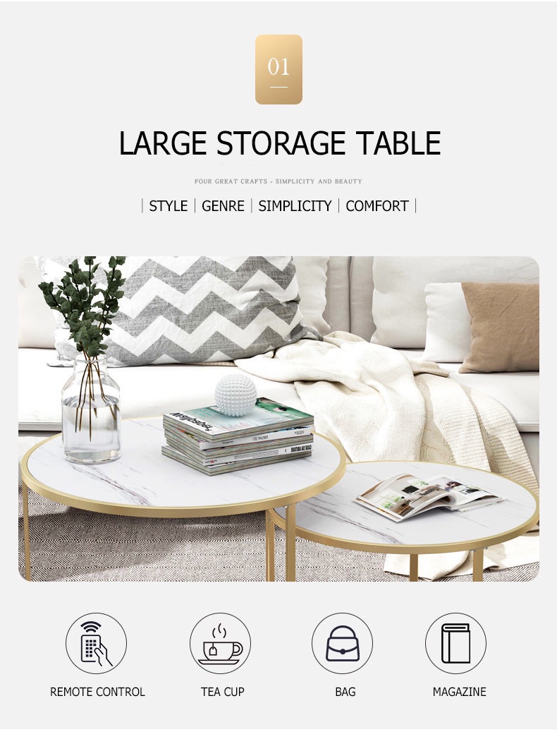 Creative small simple modern living room Nordic style steel wood coffee ...