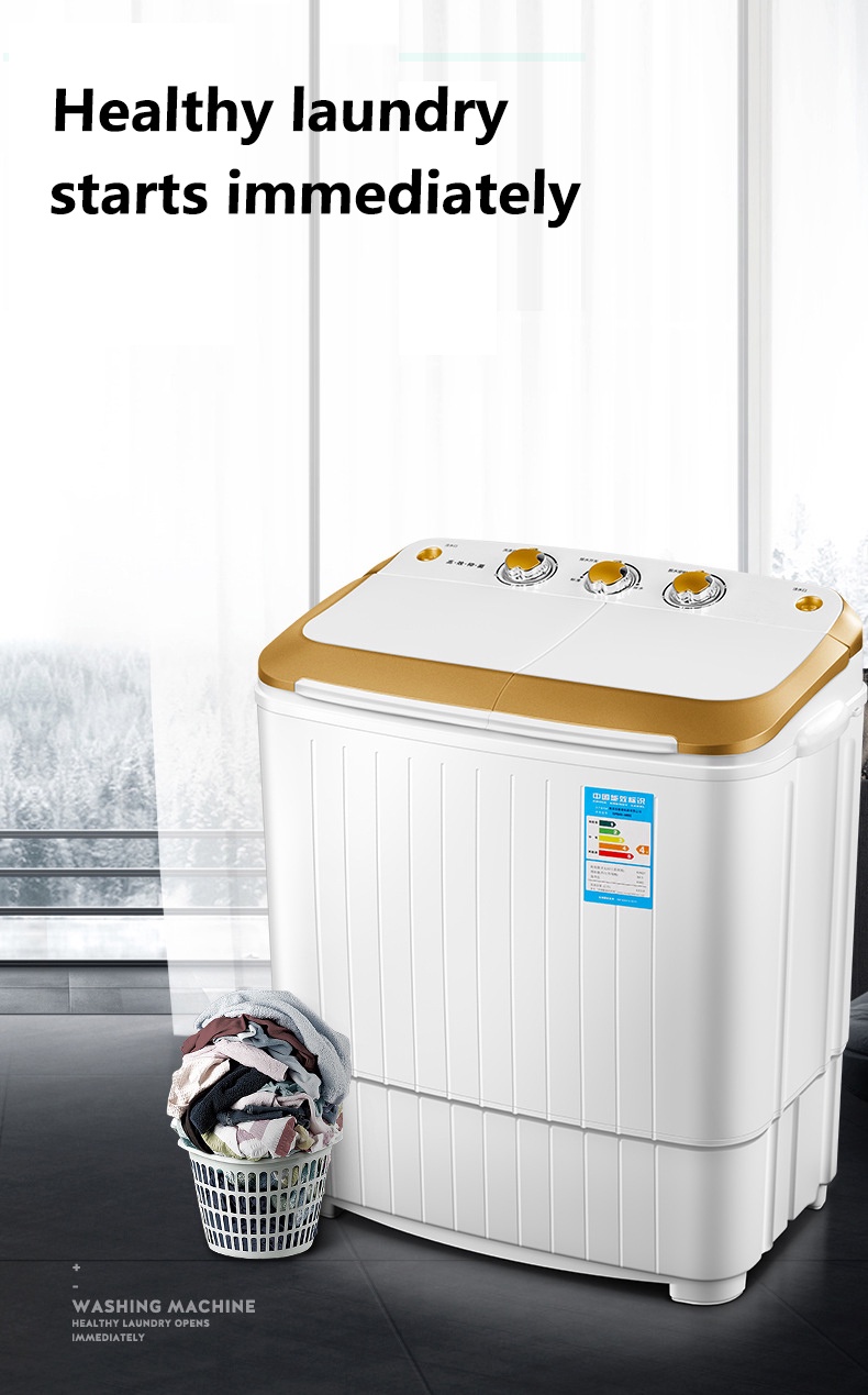 6KG Twin Tub [small size] washing machine with dryer blue light, semi ...