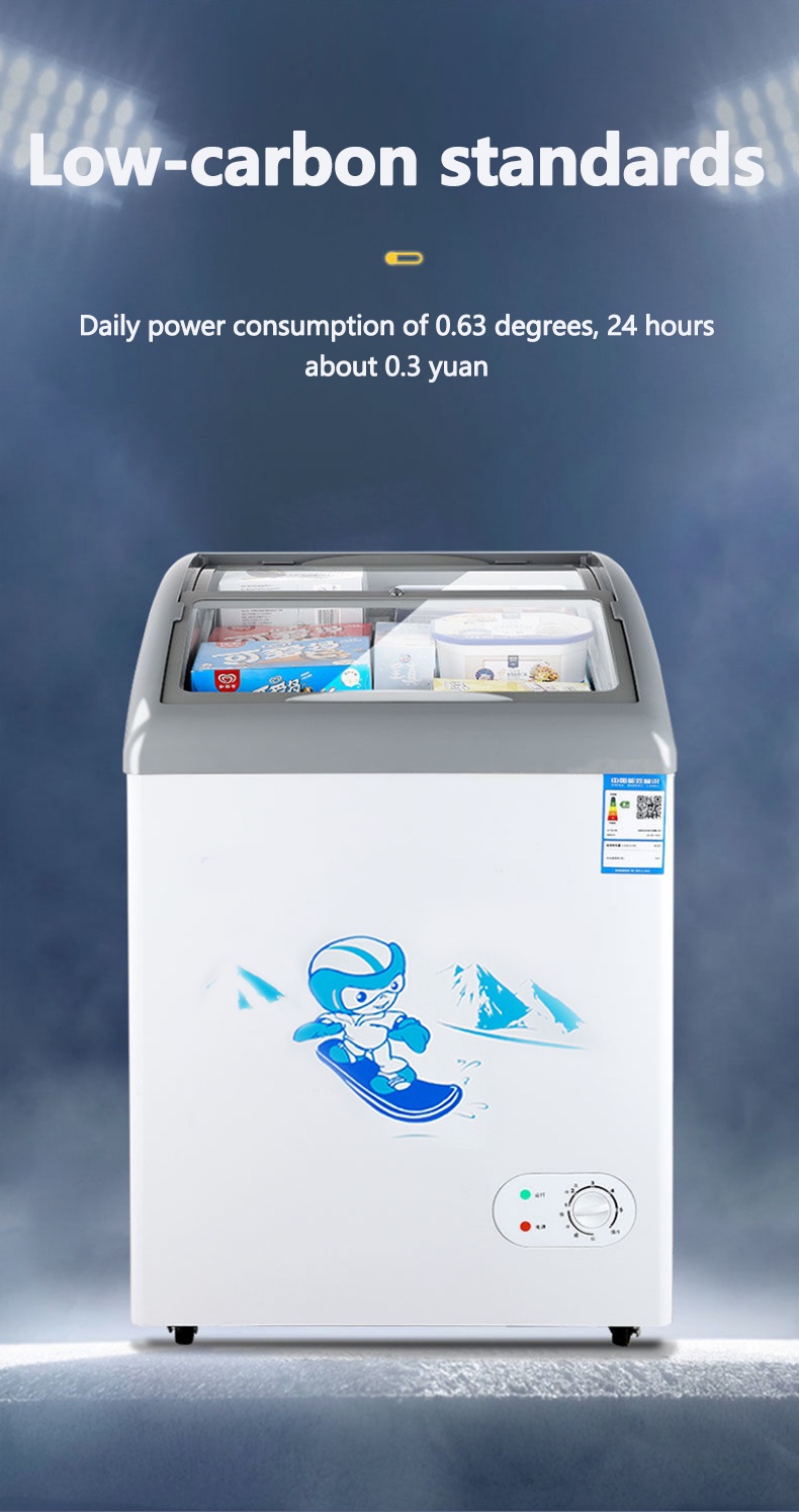 MONDIAL 148L 5.22 Cu ft feet freezer view glass display case ice cream ...