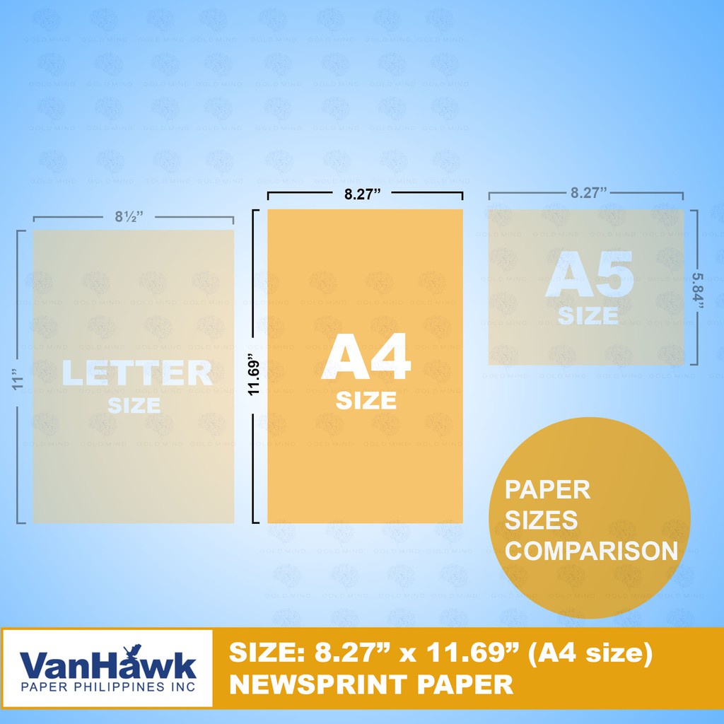 Van Hawk Newsprint Paper A4 8.27" x 11.69" (1 Ream 500pcs) Yellow ...