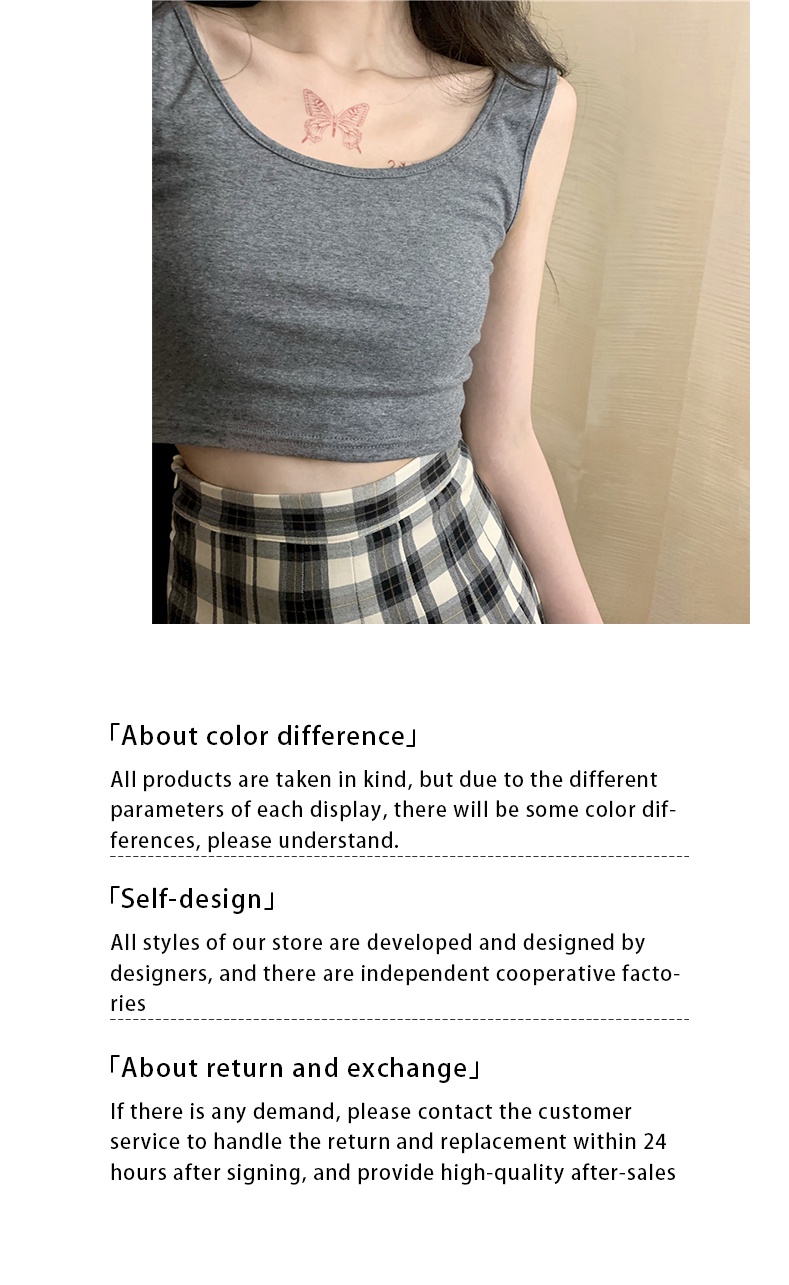 【Buy 1 Take1 】Solid Navel Shoulder Strap Square Tank Tops Sando For ...