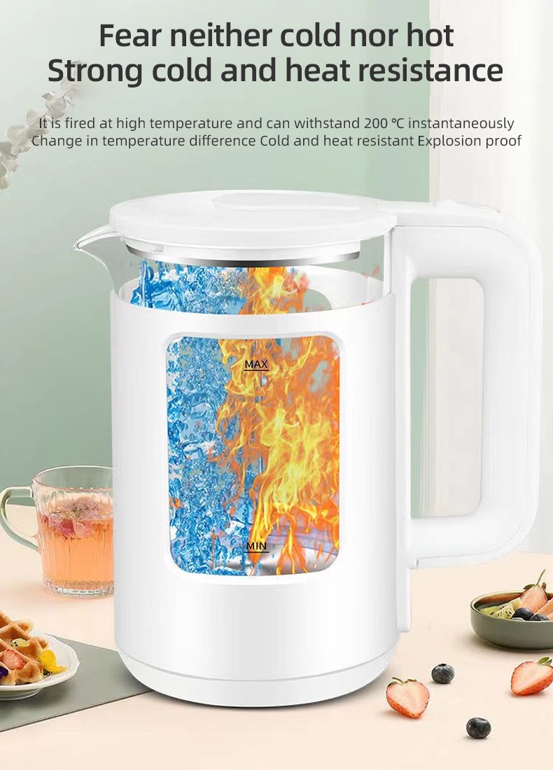 AIODIY Electric Kettle Glass Household Kettle for Hot Water Water ...