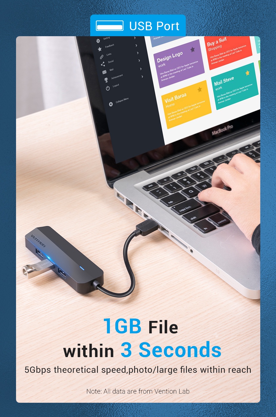 Vention USB Hub To Rj45 Ethernet High Speed Gigabit 10/100/1000mbps Lan ...