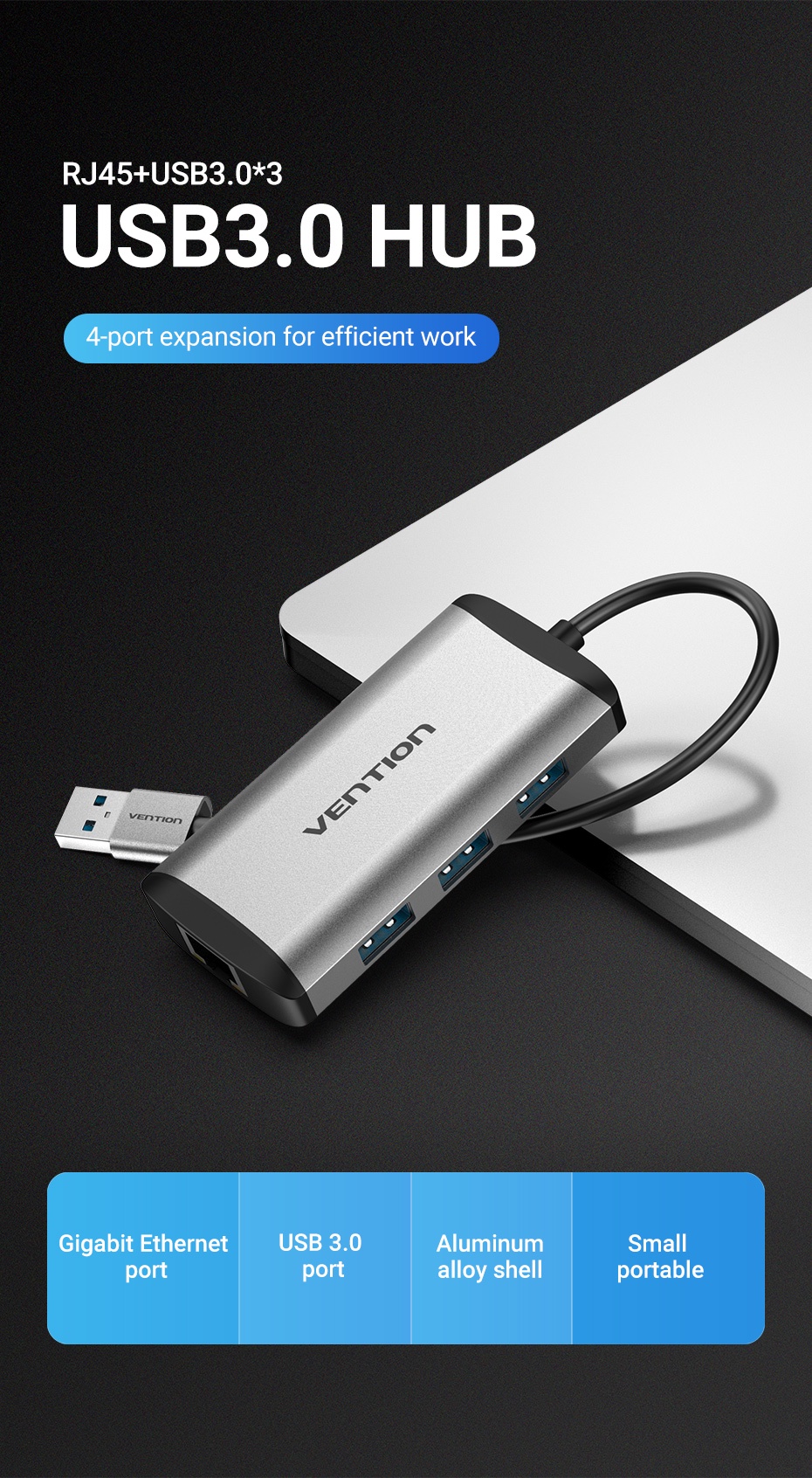 Vention USB To Rj45 Ethernet Network Adapter Hub Converter | Shopee ...