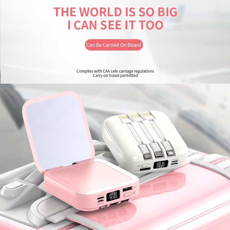 Original Mini Powerbank 30000mah Built in Cable Power Bank Portable ...