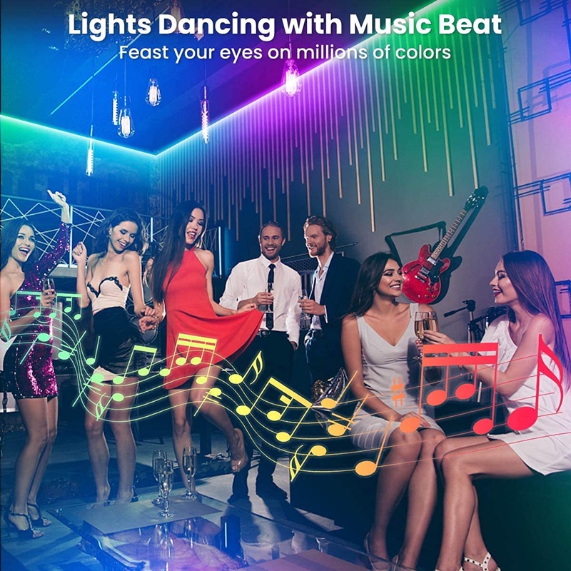 led room light strip RGB IC Rainbow Music Synchronous Voice Control TV ...