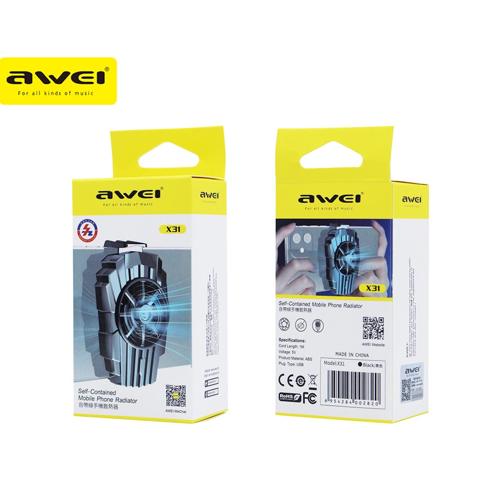 Awei X31 Gaming Cooler Portable Mobile Phone Stand Radiator Cooling Fan ...