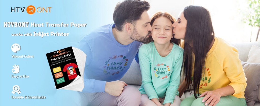 HTVRONT Printable Heat Transfer Paper Vinyl 6/10/20 Pack 8.5" X 11" For ...