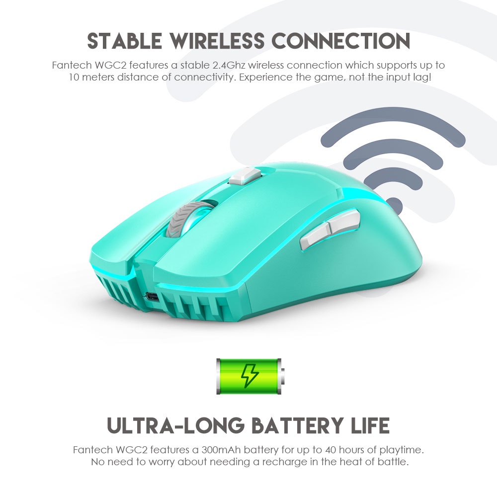 Fantech Venom II WGC2 Wireless Gaming Mouse with MP904 Gaming Mousepad ...