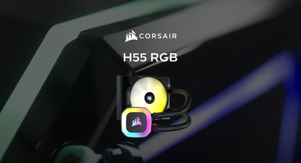 CORSAIR H55 RGB Liquid CPU Cooler w/ 120mm SP Elite PWM Fan, RGB Pump ...