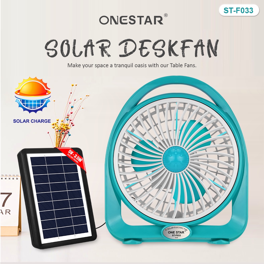 8 inch Solar Electric Fan with solar panel Portable Desk Fan Mini Fan ...