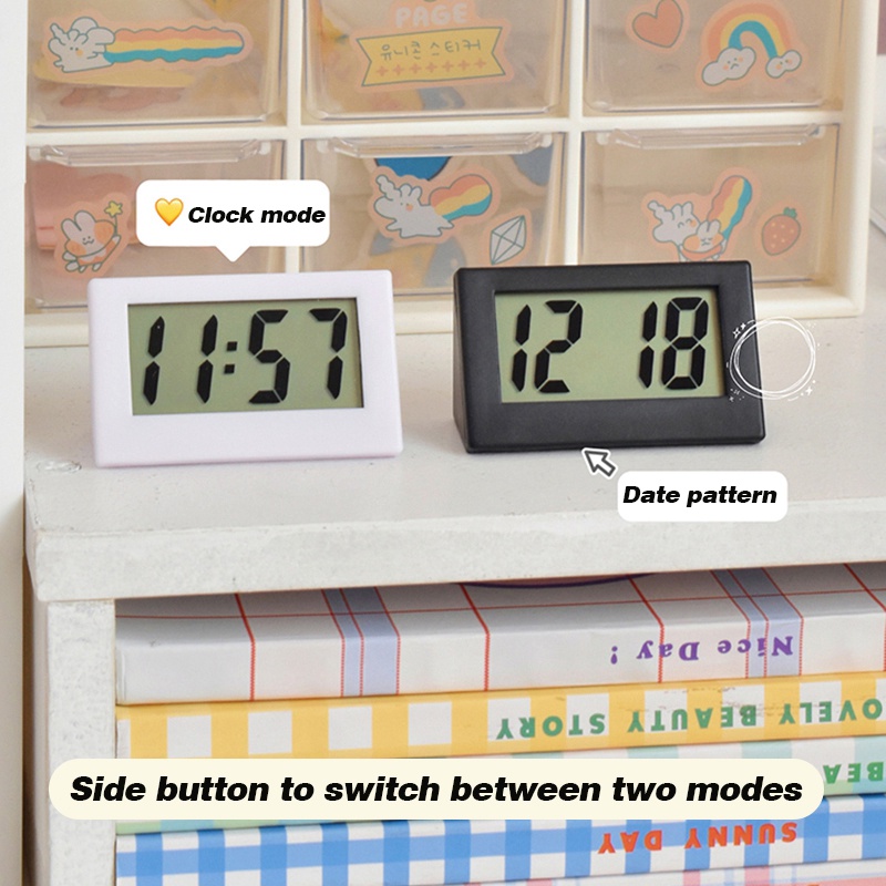 Digital Alarm Clocks Desktop Silent Mini Clock with Battery Student ...