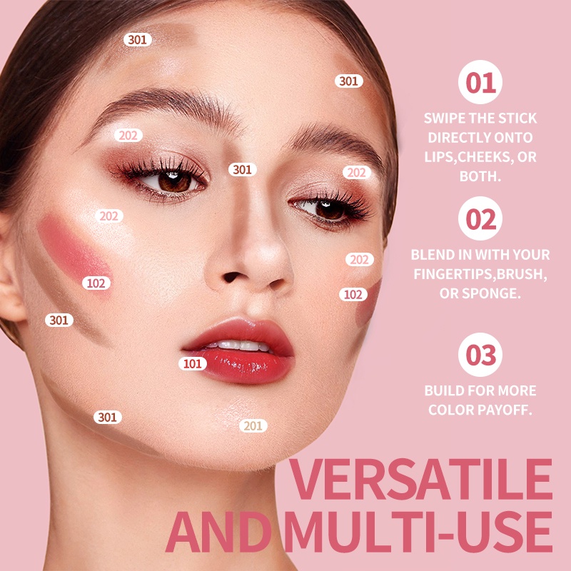 KIMUSE Makeup Sticks Monochromatic Multi-use Blush & Highlight ...