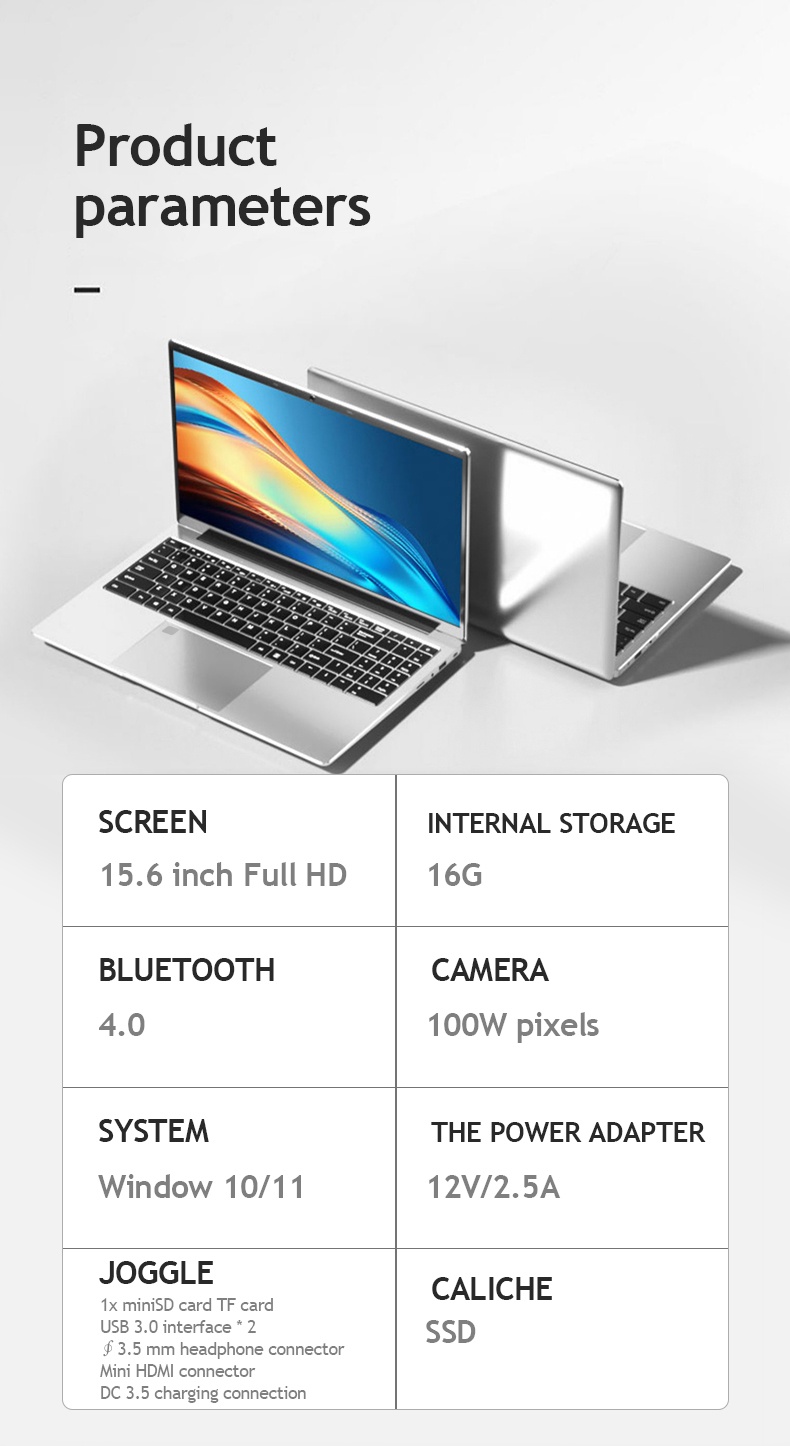 VOVOVA 15.6inch Laptop IPS Screen 16GB RAM 512GB SSD 11th Gen Intel ...