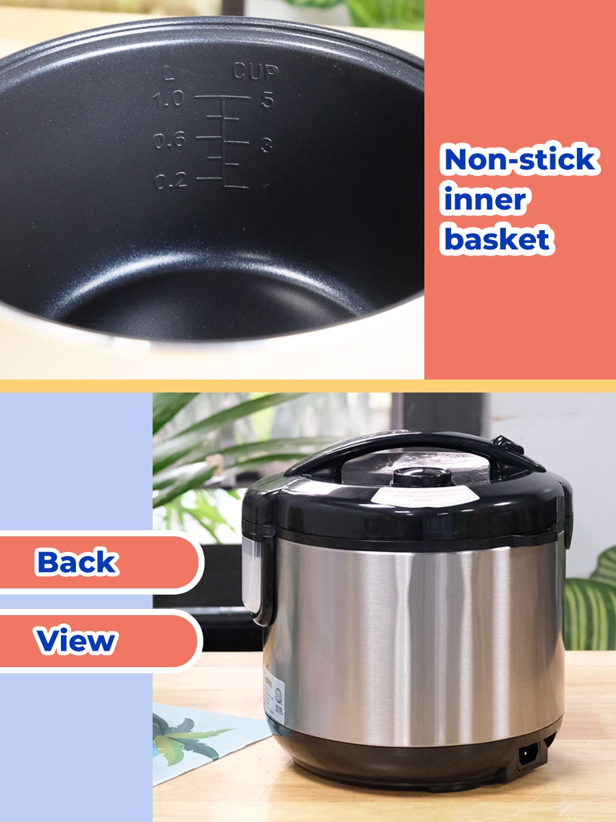 Astron JRC102 Jar Type Rice Cooker with Steamer - 1L | Premium Series | 3-4 Persons | 400W ...