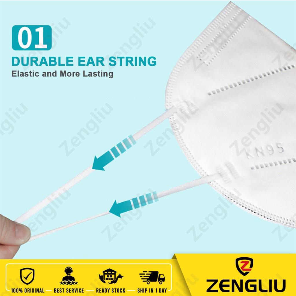 Zengliu 100pcs KN95 Face Mask Original 5ply Washable Reusable KN95 ...