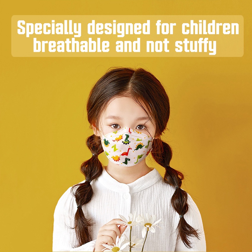 Zihang Kids Kf94 Face Mask 10/50 Pcs Disposable Children 4Ply Face Mask ...