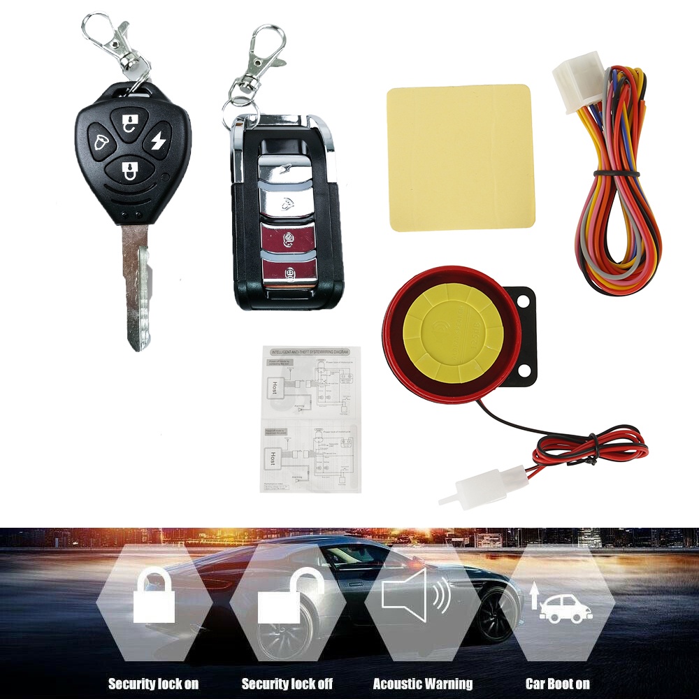 Universal Motorcycle Alarm System Anti-Theft Security Remote Control ...