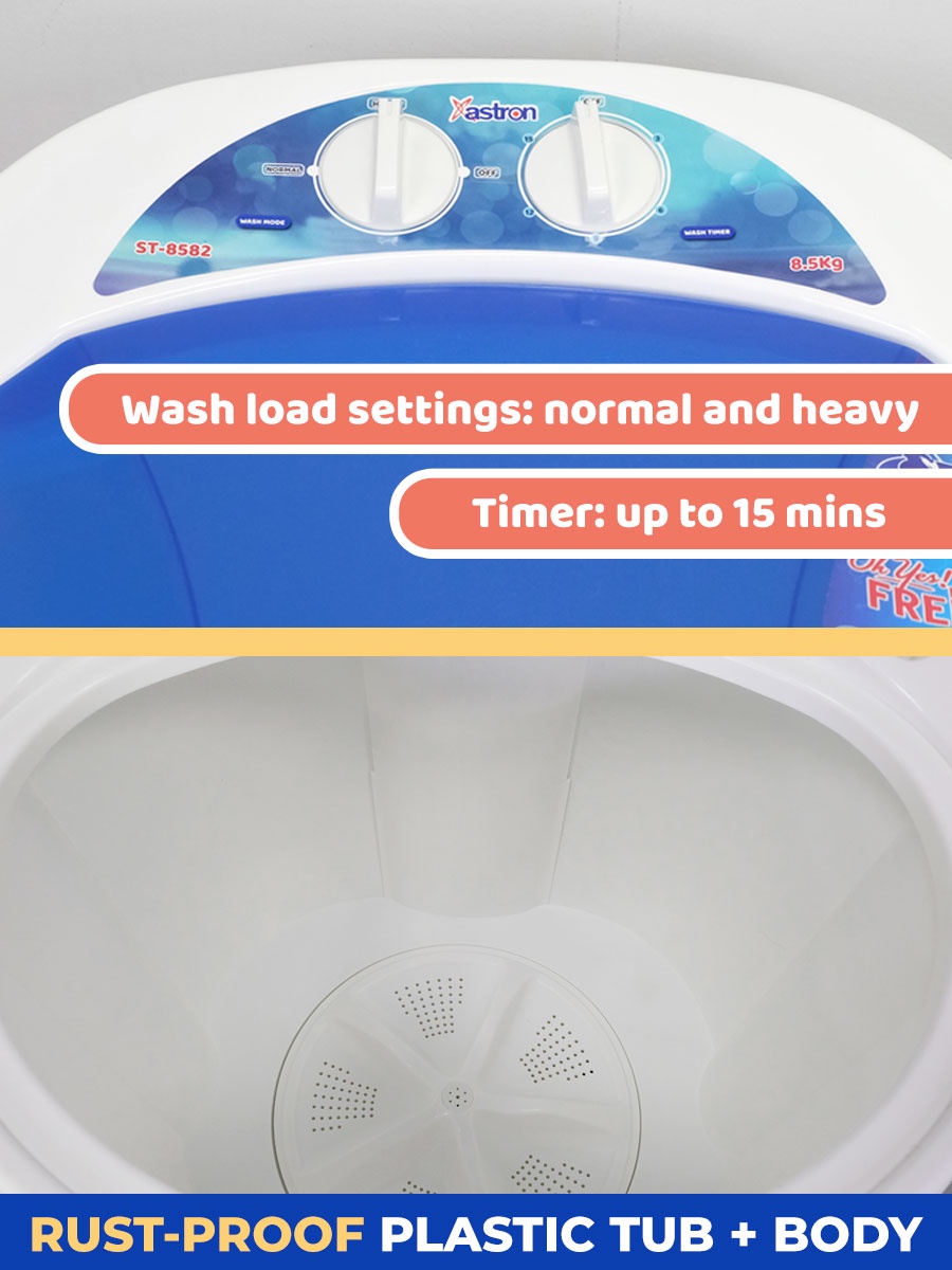 Astron ST8582 Single Tub Washing Machine - Blue | 8.5kg Capacity ...