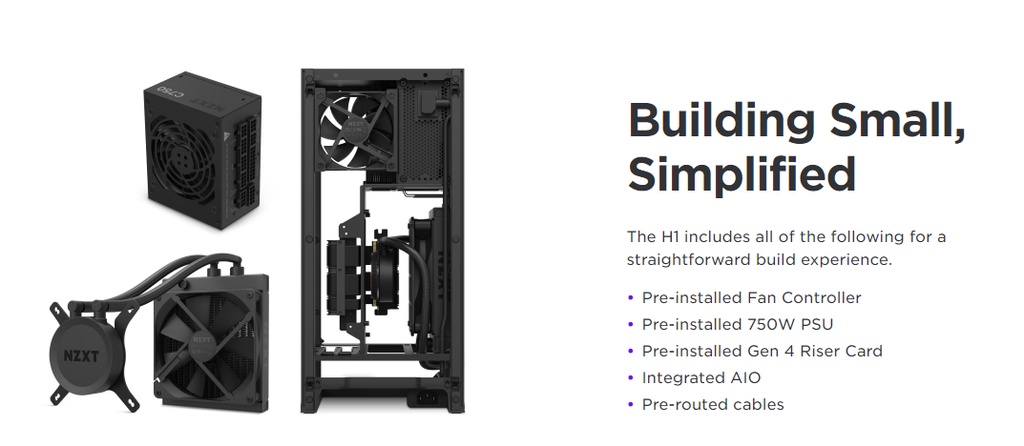 NZXT H1 V2 Mini-ITX PC Case | Small Form-Factor ITX Case | Dual Chamber ...