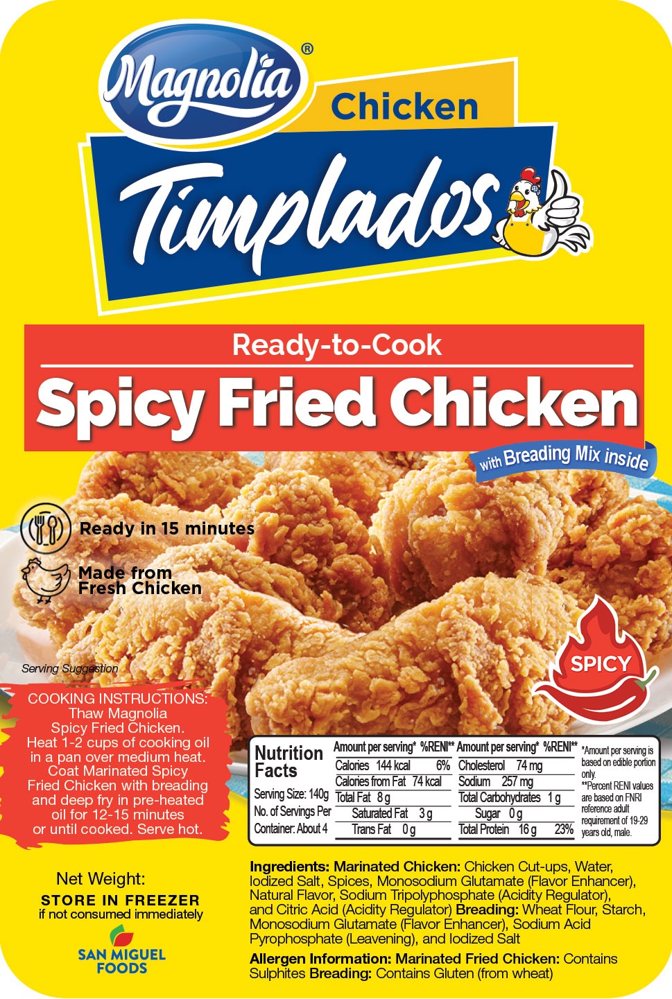 MAGNOLIA CHICKEN TIMPLADOS Ready-to-Cook Spicy Fried Chicken with ...