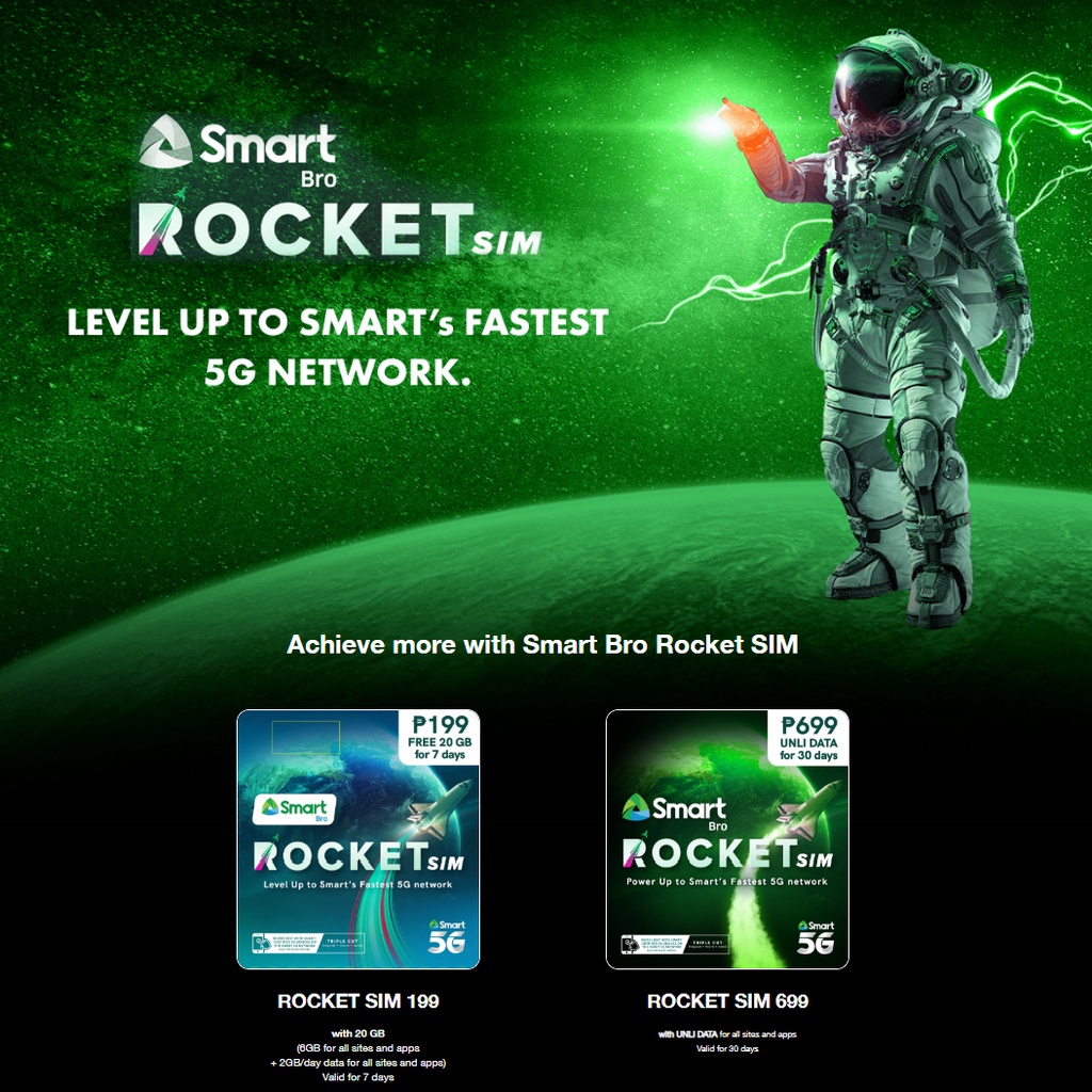 Smart Bro Rocket Sim 199 With 20gb Data For 7 Days | Shopee Philippines