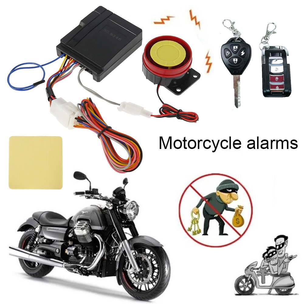 Universal Motorcycle Alarm System Anti-Theft Security Remote Control ...