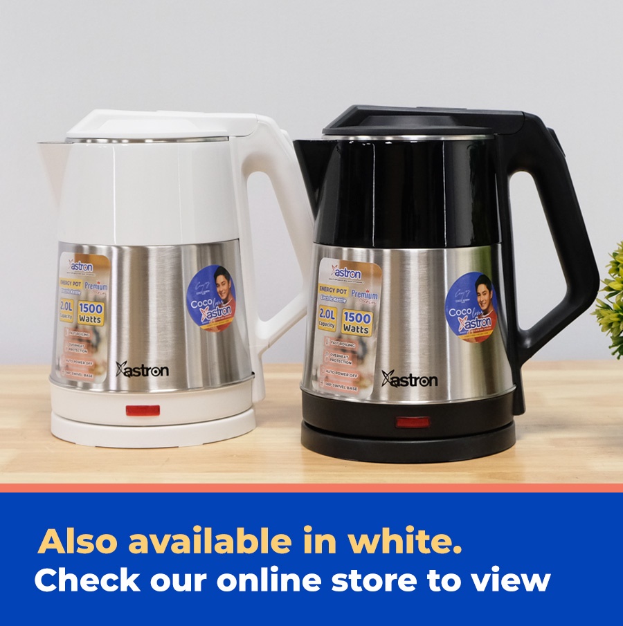 Astron ENERGYPOT Electric Kettle - Black | 2L | Fast Boil | 1500W ...