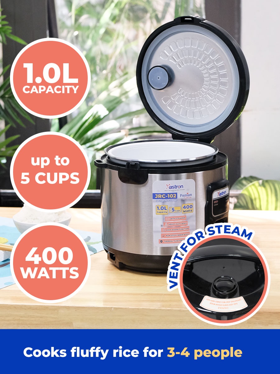 Astron JRC102 Jar Type Rice Cooker with Steamer - 1L | Premium Series ...