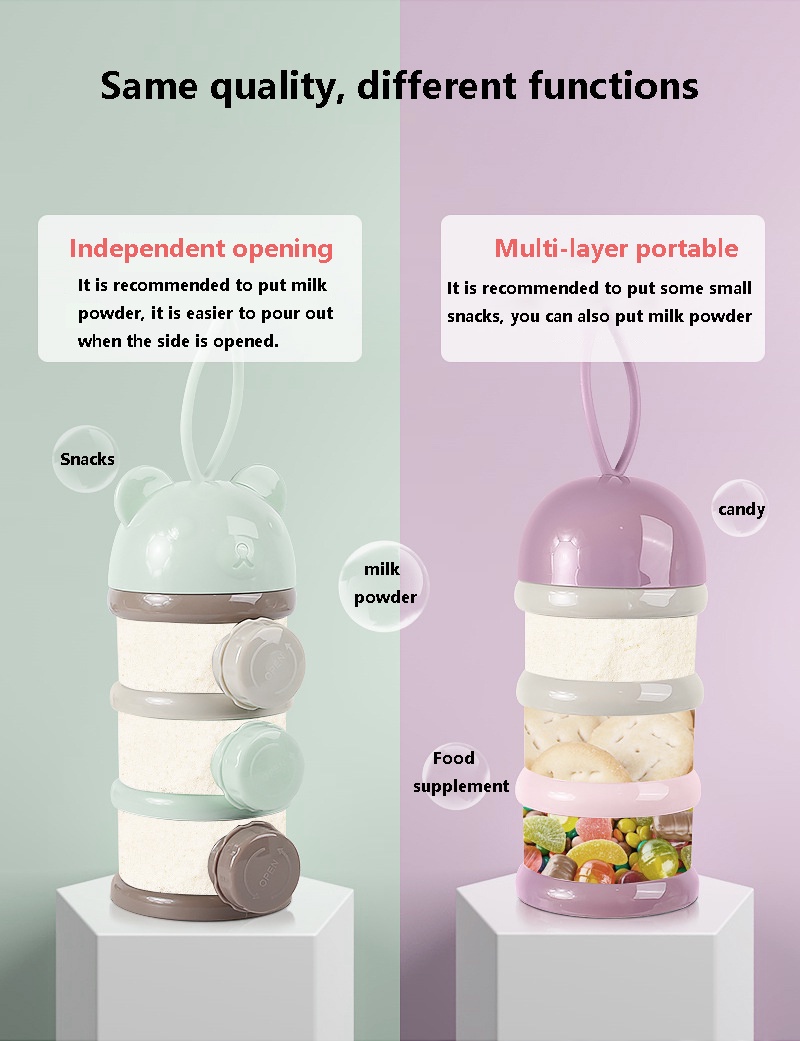 4 Layers Baby Milk Storage Powder Container Feeding Case Box Milk Case ...