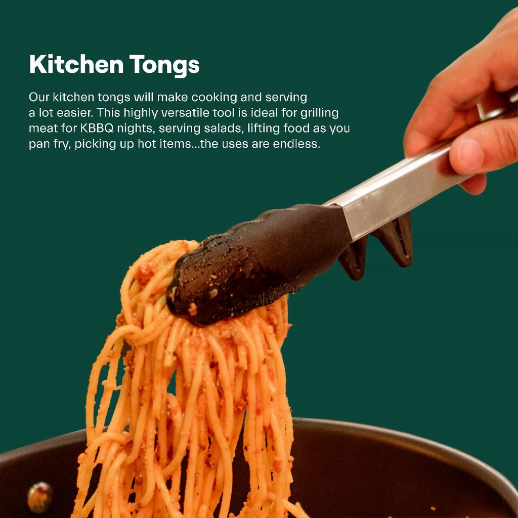 Famco Stainless Steel Tong with Silicone Tip, Heat Resistant, Non-Slip ...