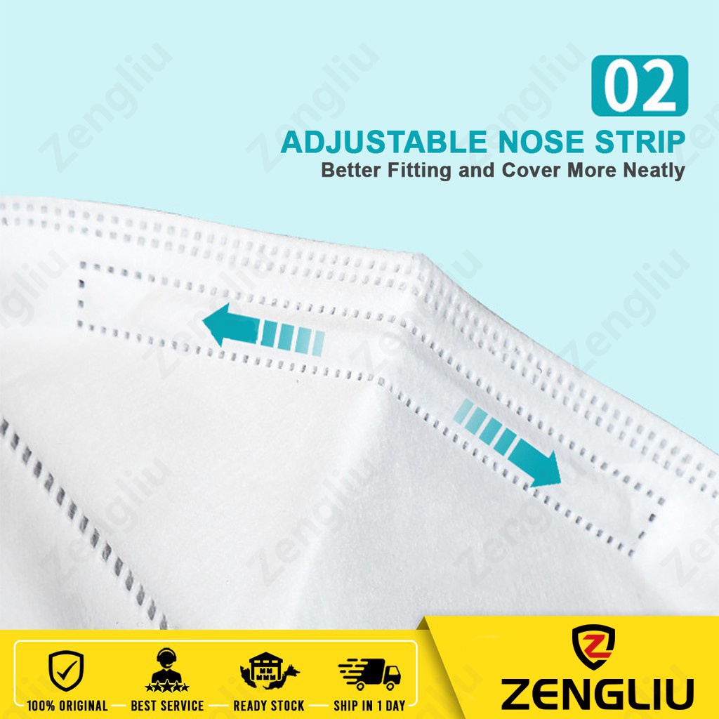 Zengliu 100pcs KN95 Face Mask Original 5ply Washable Reusable KN95 ...