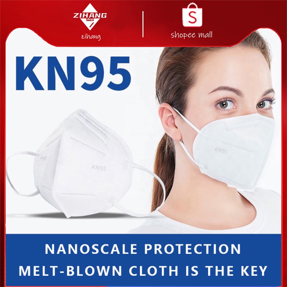 Zihang KN95 Face Mask 5 Layers Protection K95 Disposable White Black ...