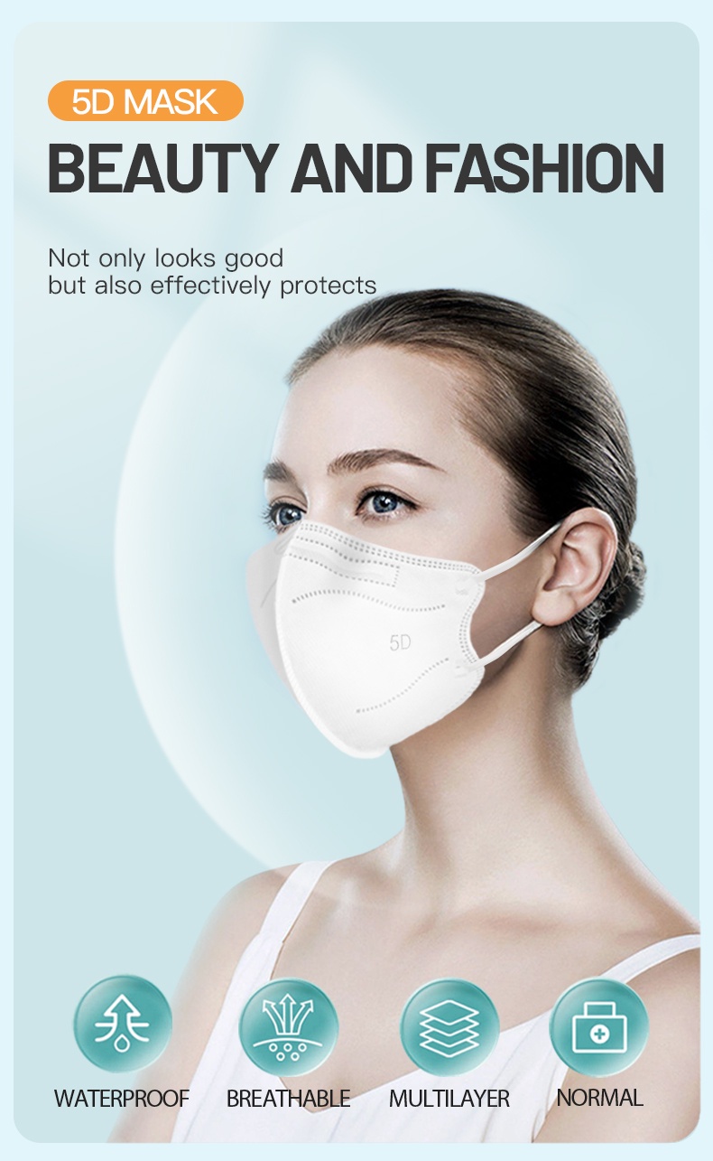 100Pcs Kn95 5D Mask Butterfly 5Ply Protective Reusable Unobstructed ...