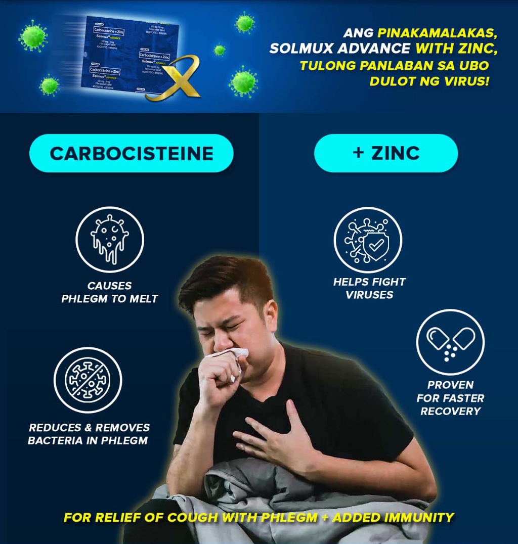 Unilab Solmux Advance 40 Tablets - Cough with Phlegm Medicine ...