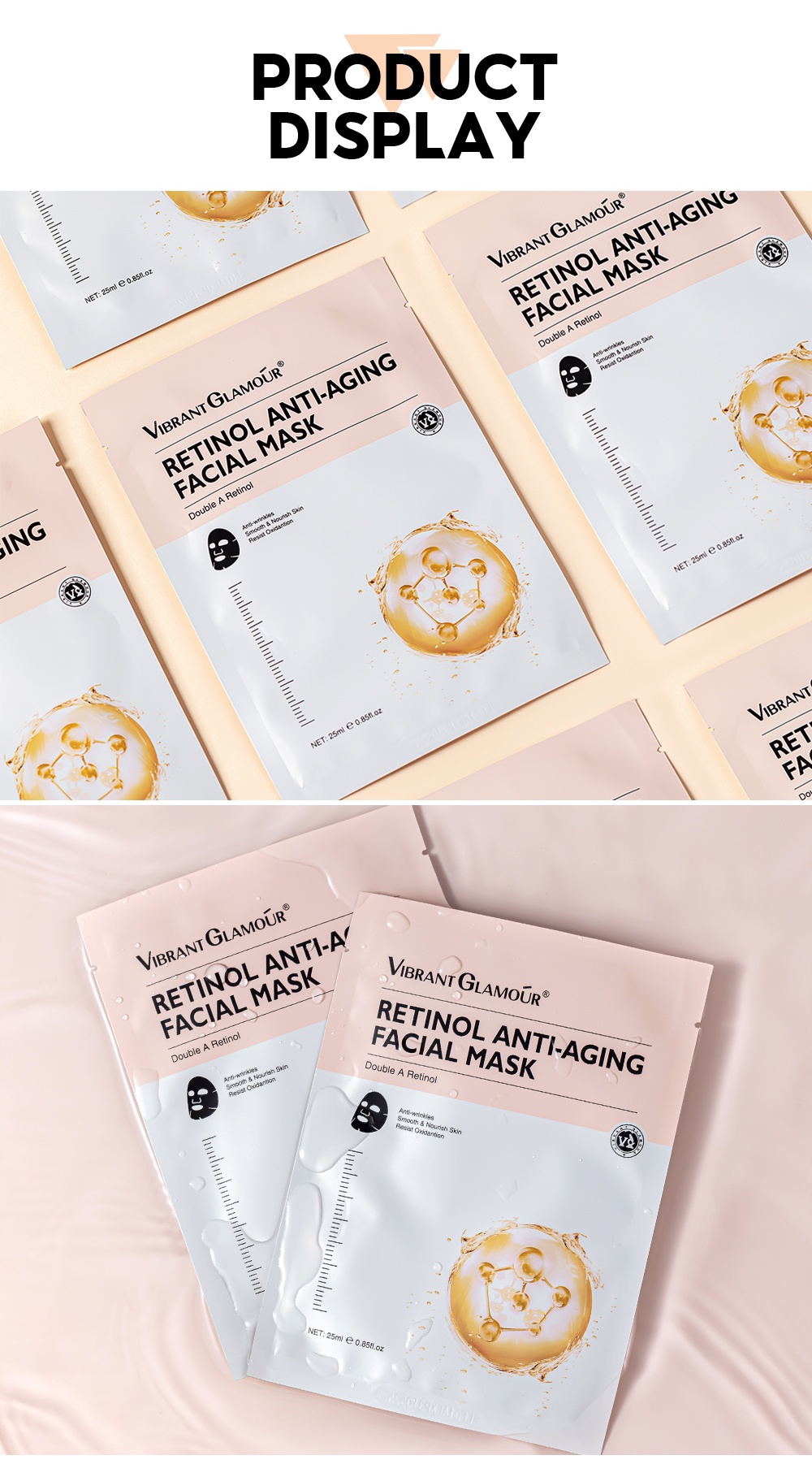 VIBRANT GLAMOUR Double A Retinol Facial Mask Anti-Wrinkle Anti Aging ...